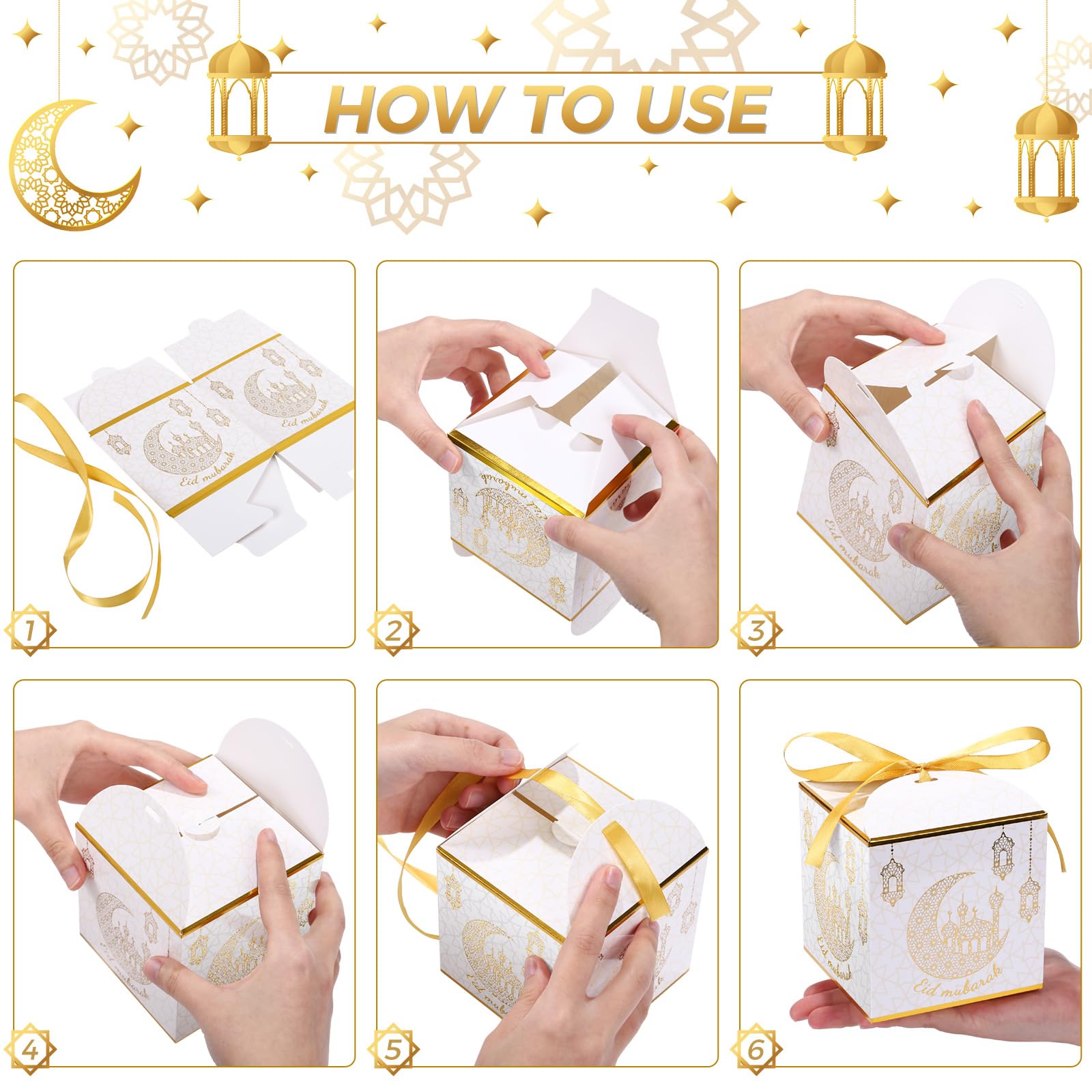 Snapklik.com : 20Pcs Eid Mubarak Boxes Eid Snack Boxes Ramadan Boxes ...