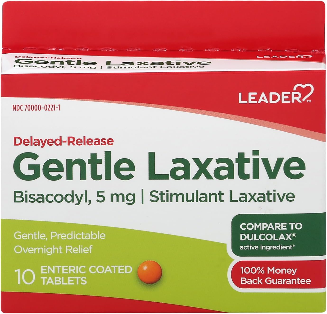 Amazon.com: Leader Gentle Laxative, Bisacodyl USP 5 mg, 10 Enteric ...