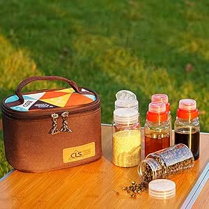 Amazon.co.jp: Condiment Container Set Outdoor Condiment Case Condiment ...