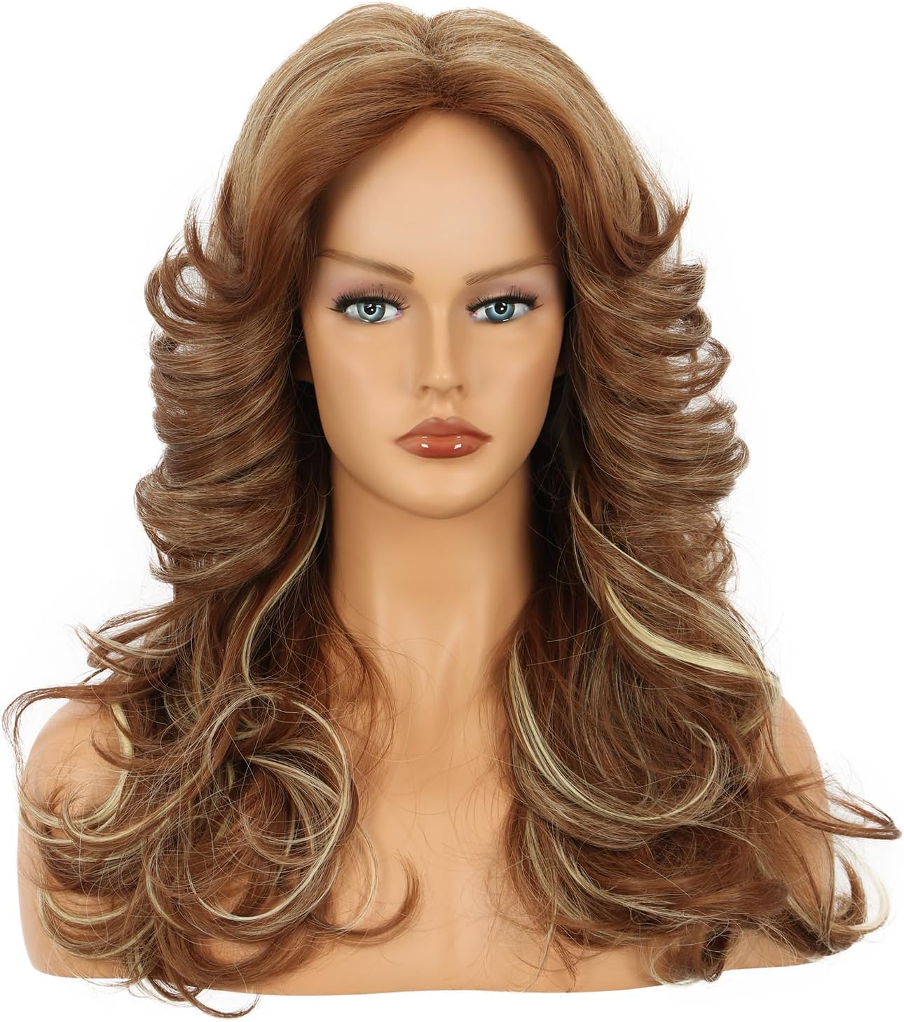 Amazon.com: karlery Women 70s Feathered Wig Long Blonde Wave Disco ...