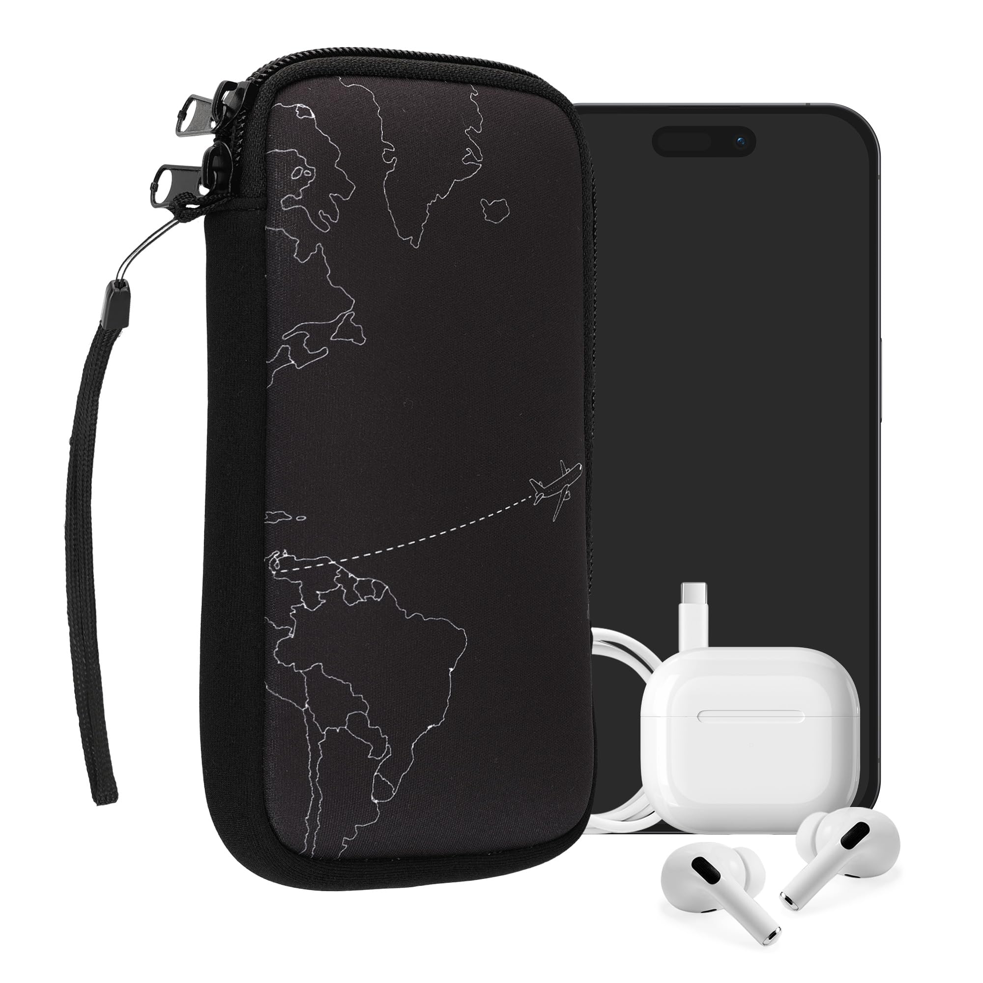 kwmobile Neoprene Sleeve for Smartphone Size XL - 6.7/6.8" - Shock ...