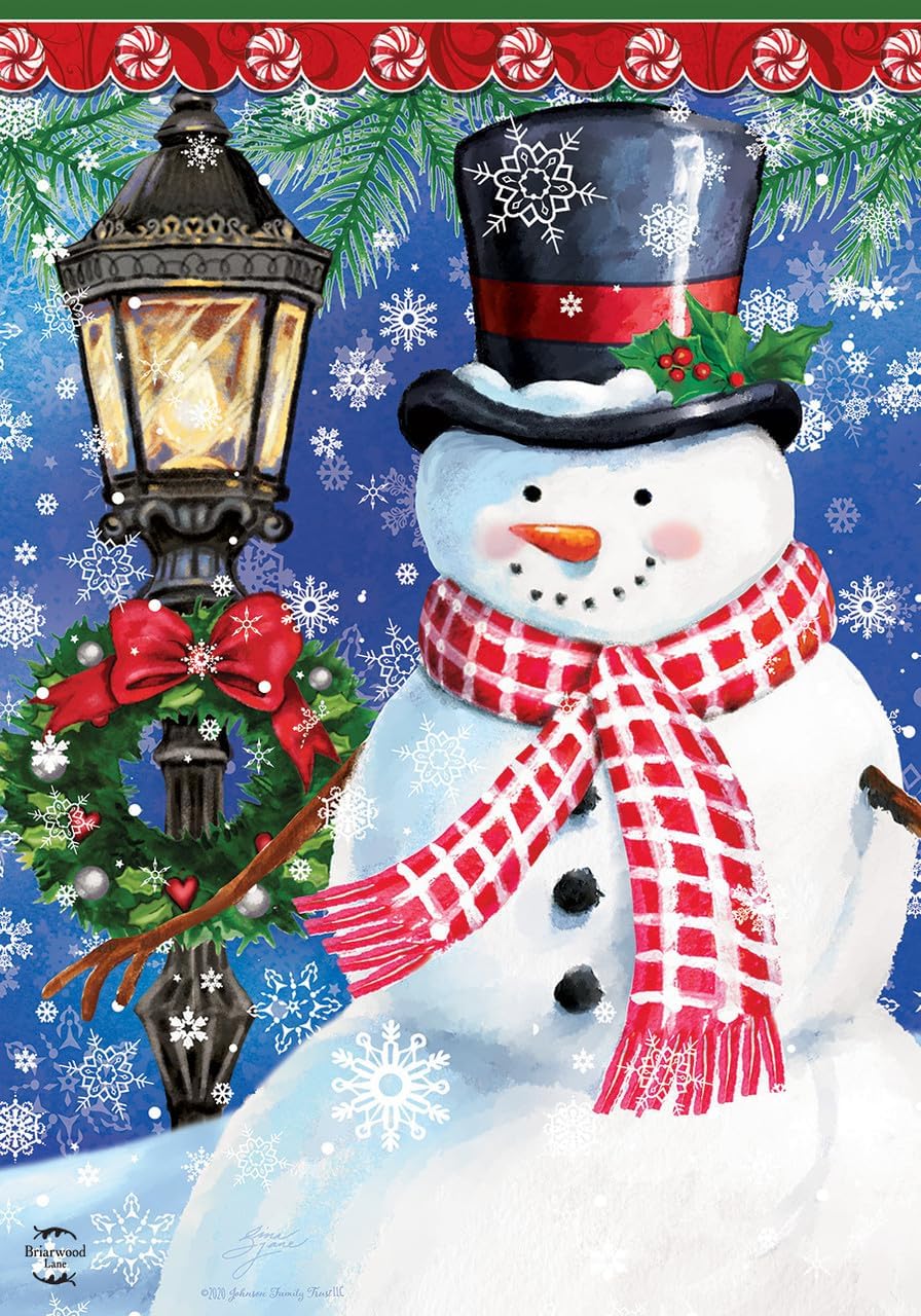 Amazon.com : Briarwood Lane Snow Country Snowman Winter Garden Flag ...