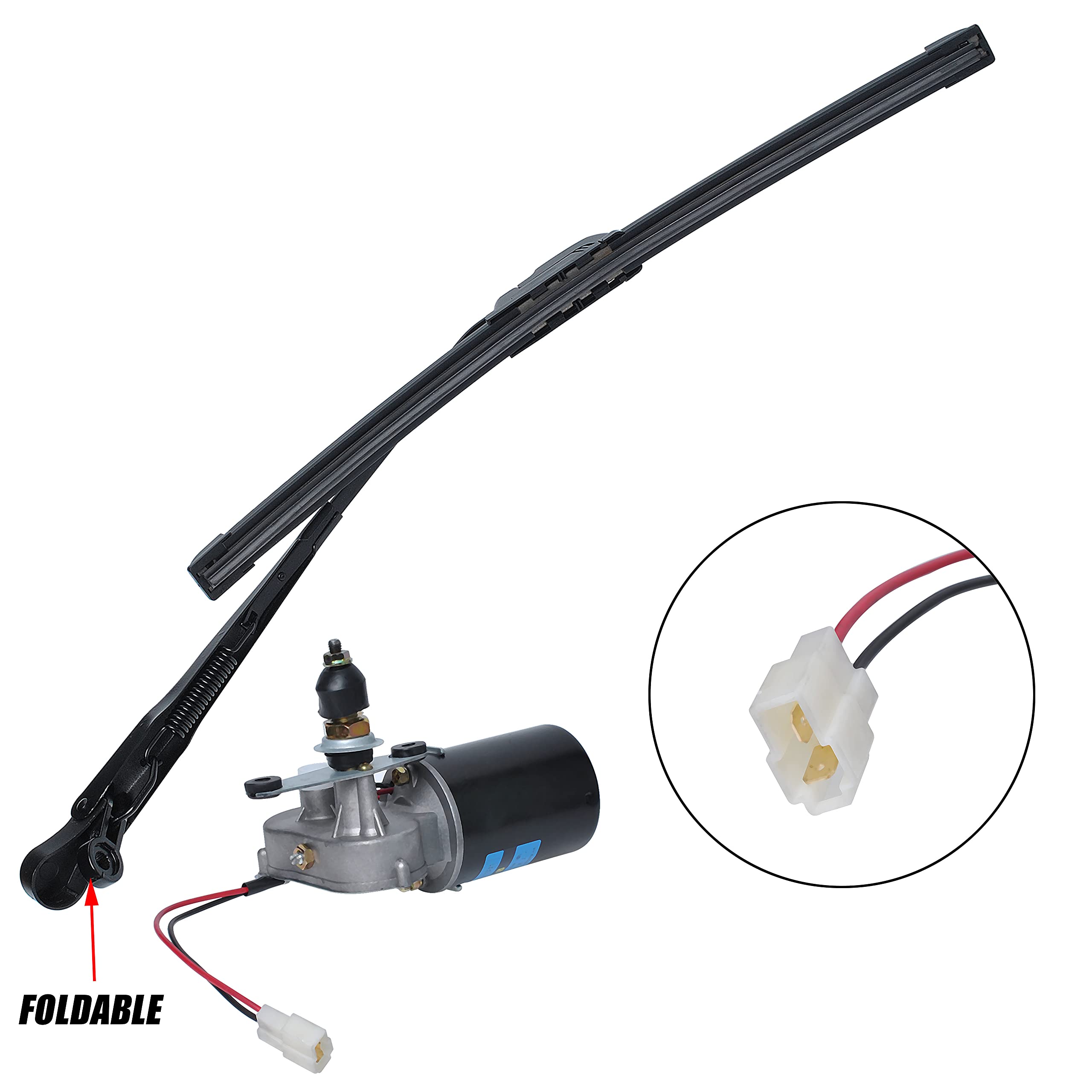 Snapklik.com : Wadoy UTV Windshield Wiper Kit 12V Compatible