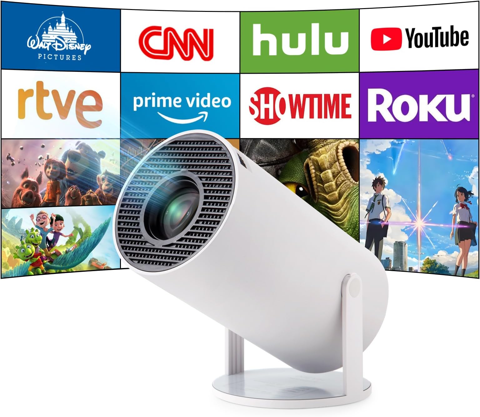 Mini Projector,HY300 Pro 4K Projector,Automatic Keystone Correction ...