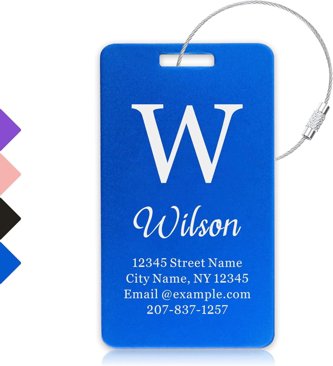Amazon.com: Personalized Luggage Tags for Suitcase Customized Metal ...
