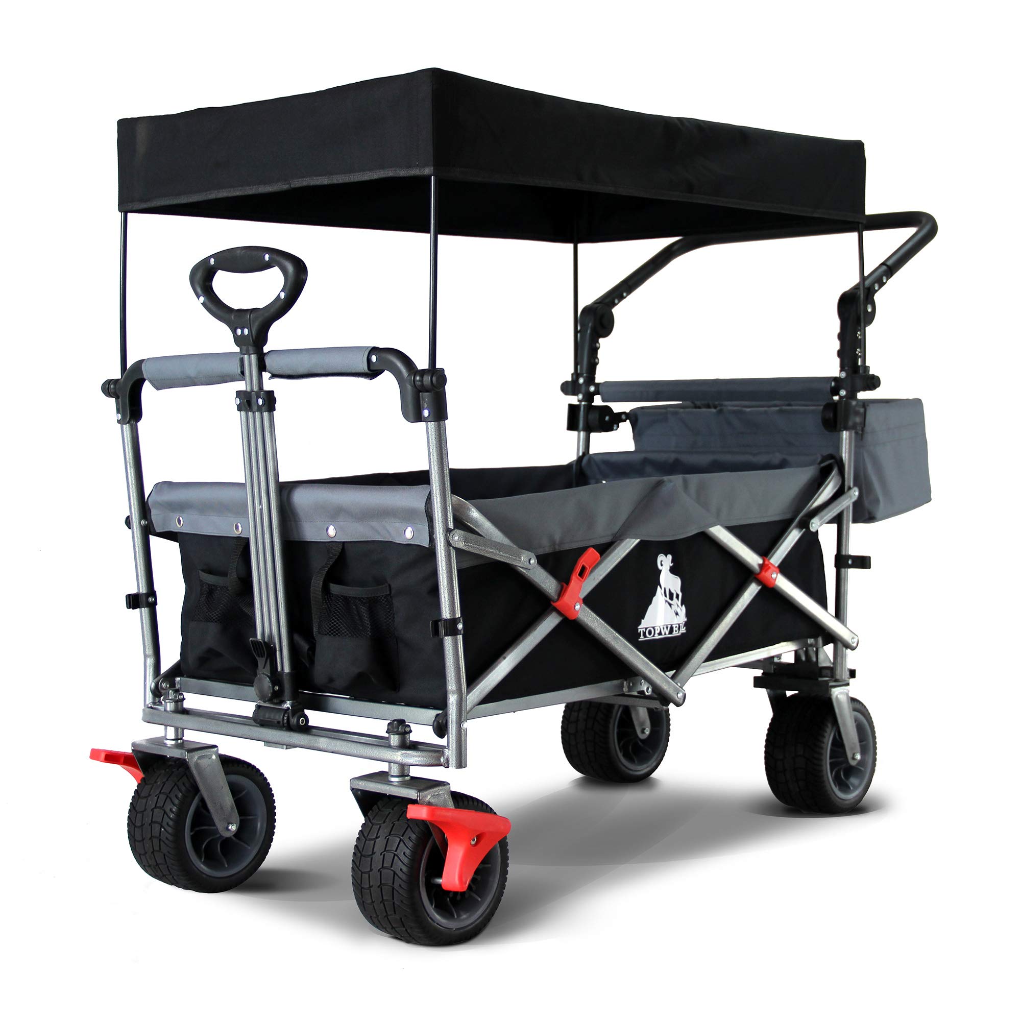 Buy Topwell All-Terrain Handcart, Foldable, 360° Wheels, Garden Trolley ...
