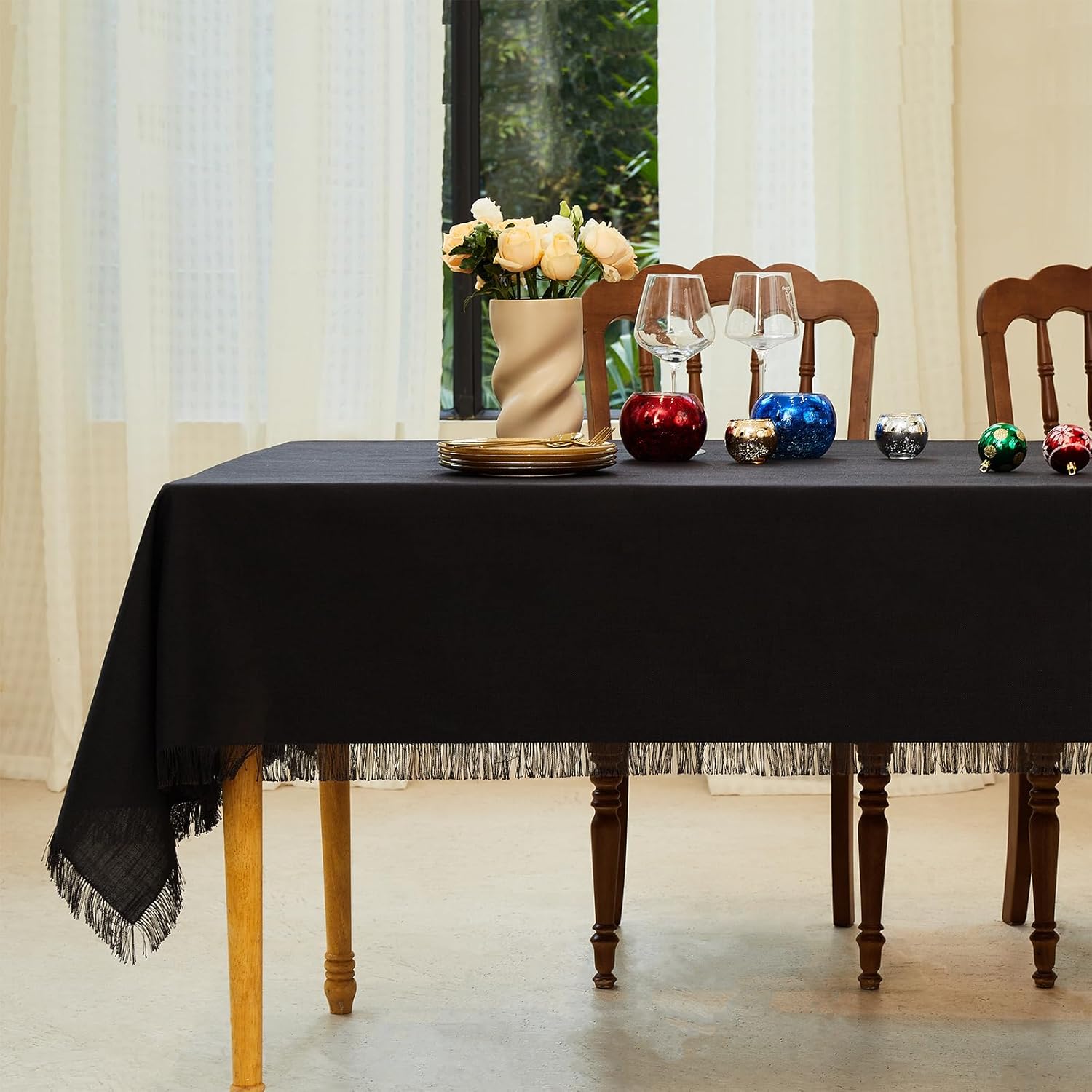 Amazon.com: Midsummer Breeze Table Cloth Rectangle Table-Rustic Cotton ...