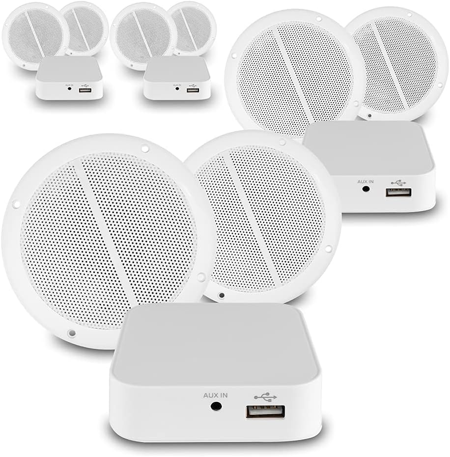 Power Dynamics WT10SET Wi-Fi Multi Room Ceiling Speaker System with ...