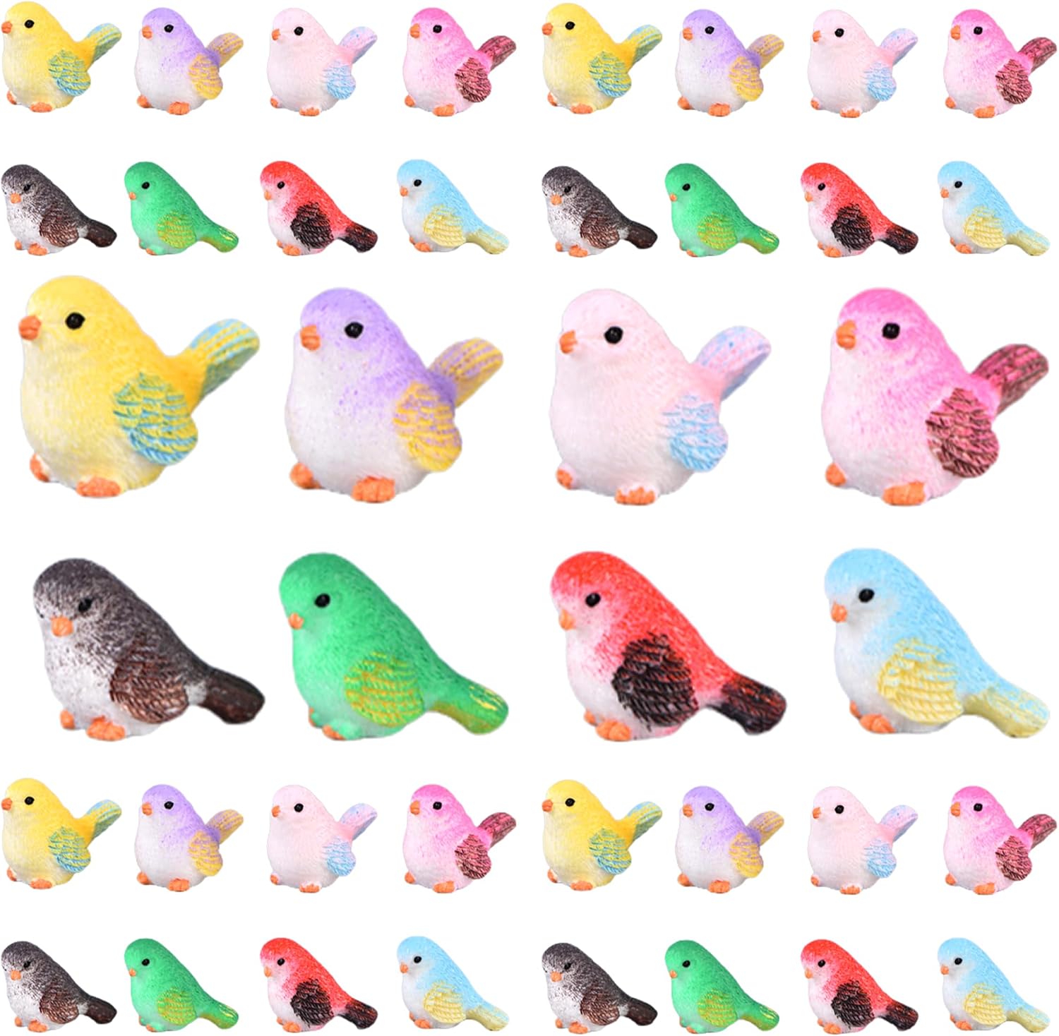 Amazon.com: Basuo-9Q 40 pcs Decorative Miniature Figurines, Tiny Birds ...