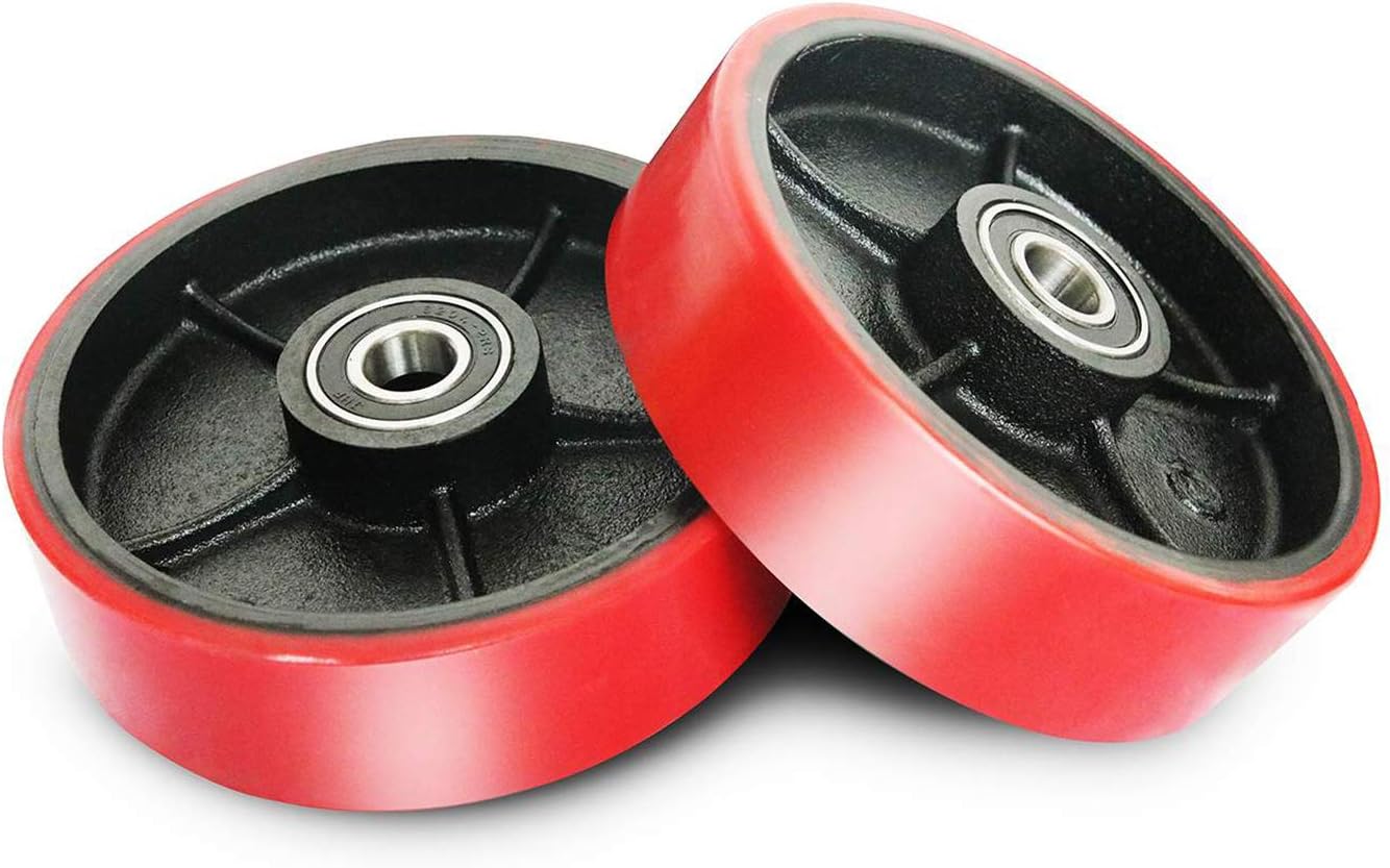 Amazon.com: Pallet Jack Steer Wheels With Bearings Poly Tread - A Pair ...