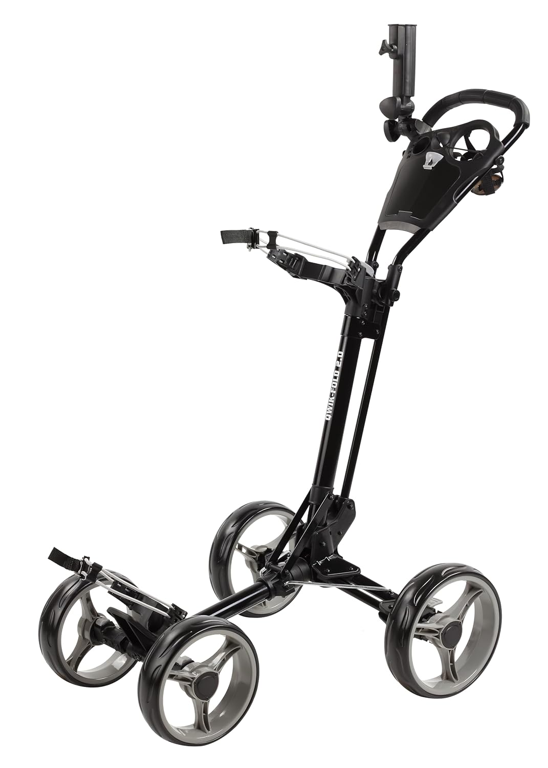 Qwik-Fold 4 Wheel Folding Push Pull Golf CART - Foot Brake - ONE Second ...