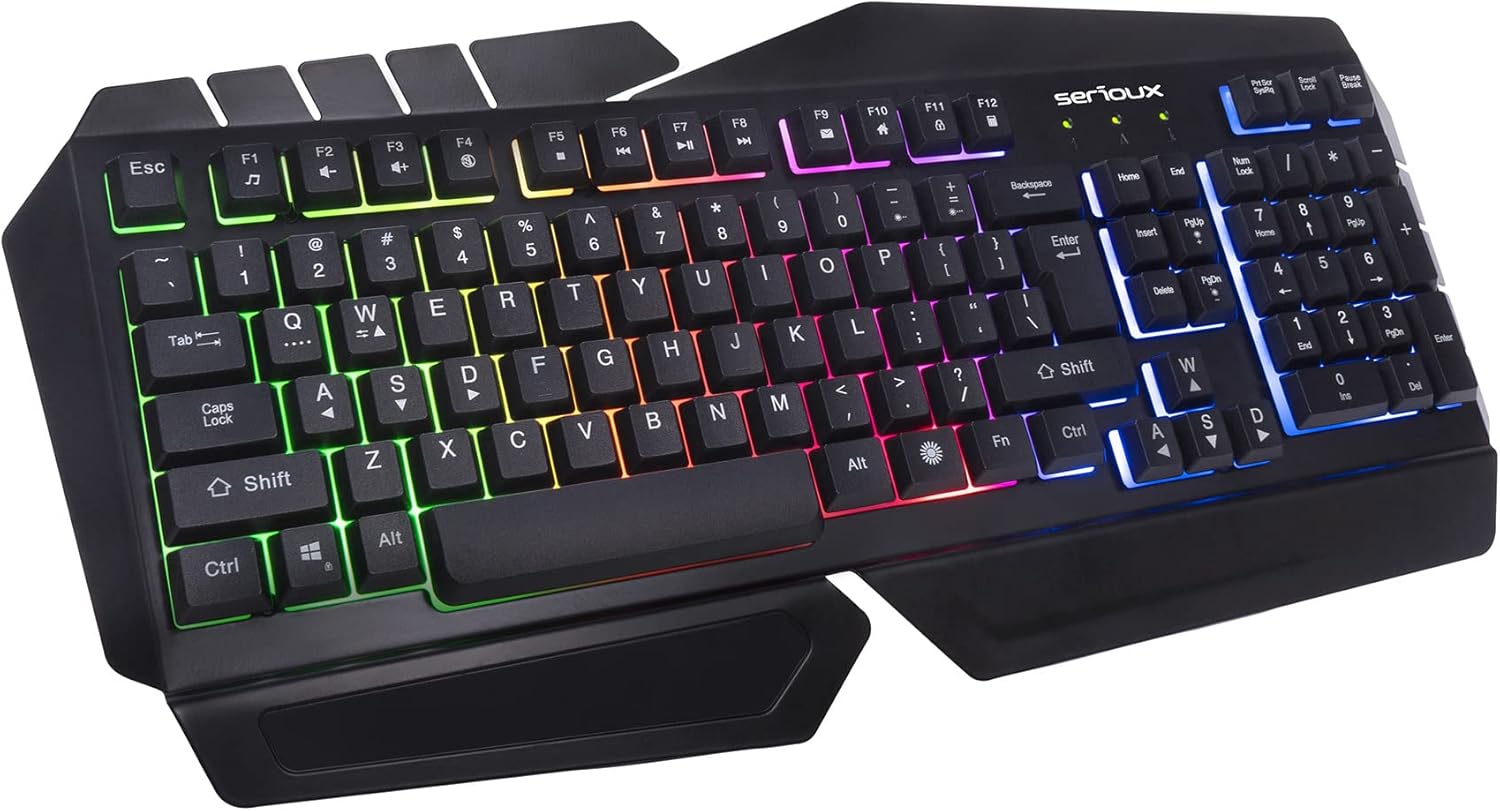 Serioux Andor Gaming Keyboard Wired Rainbow LED Illuminated Keyboard ...