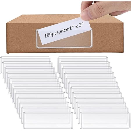 Amazon.com : Cardinal HOLDit! Self-Adhesive Binder Label Holders, 1 x 3 ...