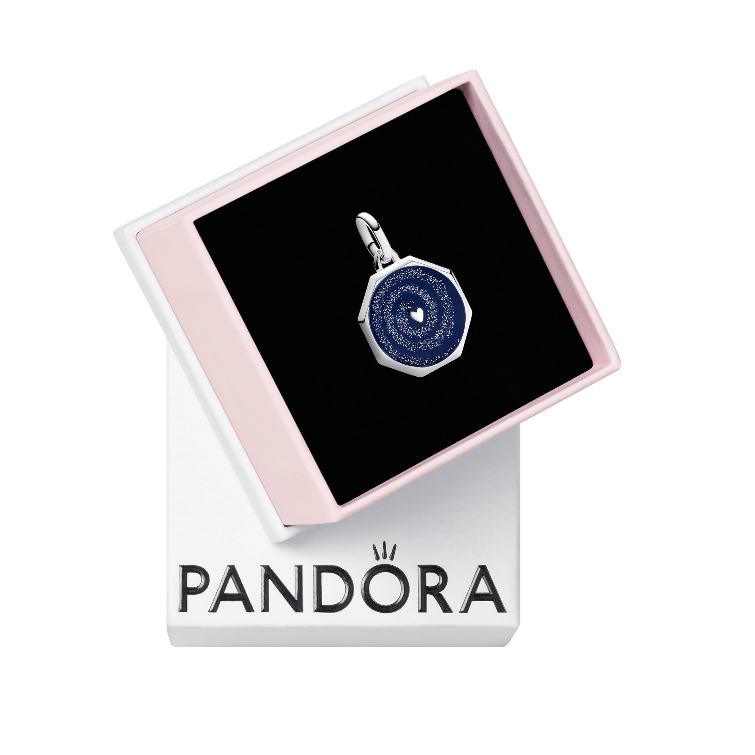Amazon.com: PANDORA Galaxy Heart Medallion Charm - Compatible ME ...
