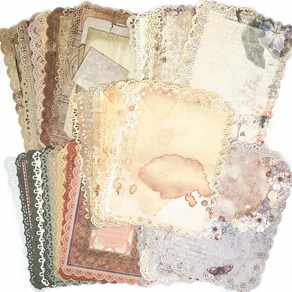 Amazon.com : 50sheets Scrapbooking Paper,Vintage Paper Lace Page ...