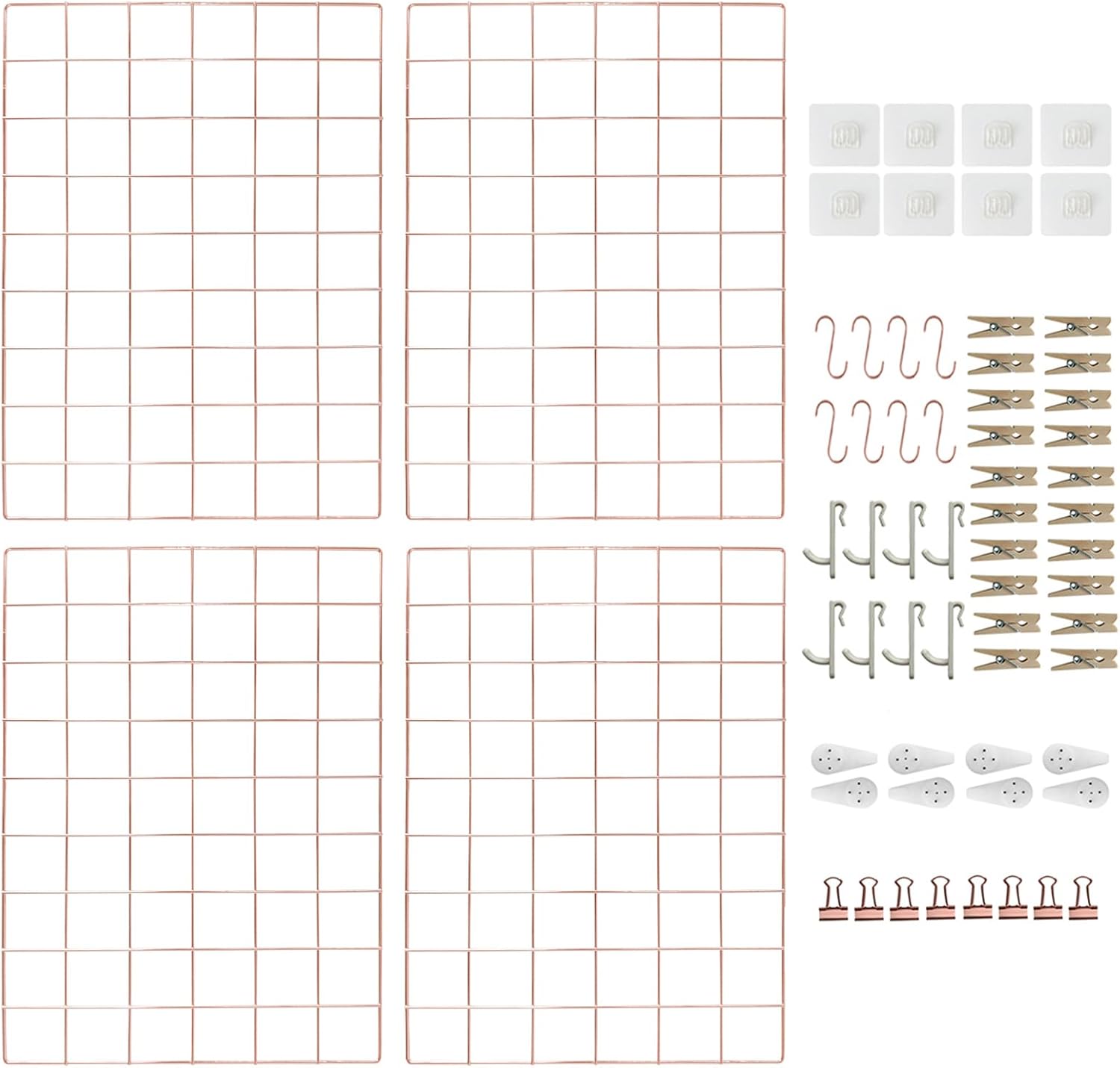 Amazon.com : CIKLCIX Metal Grid Wall Panel Rose Gold, Wire Grid Photo ...