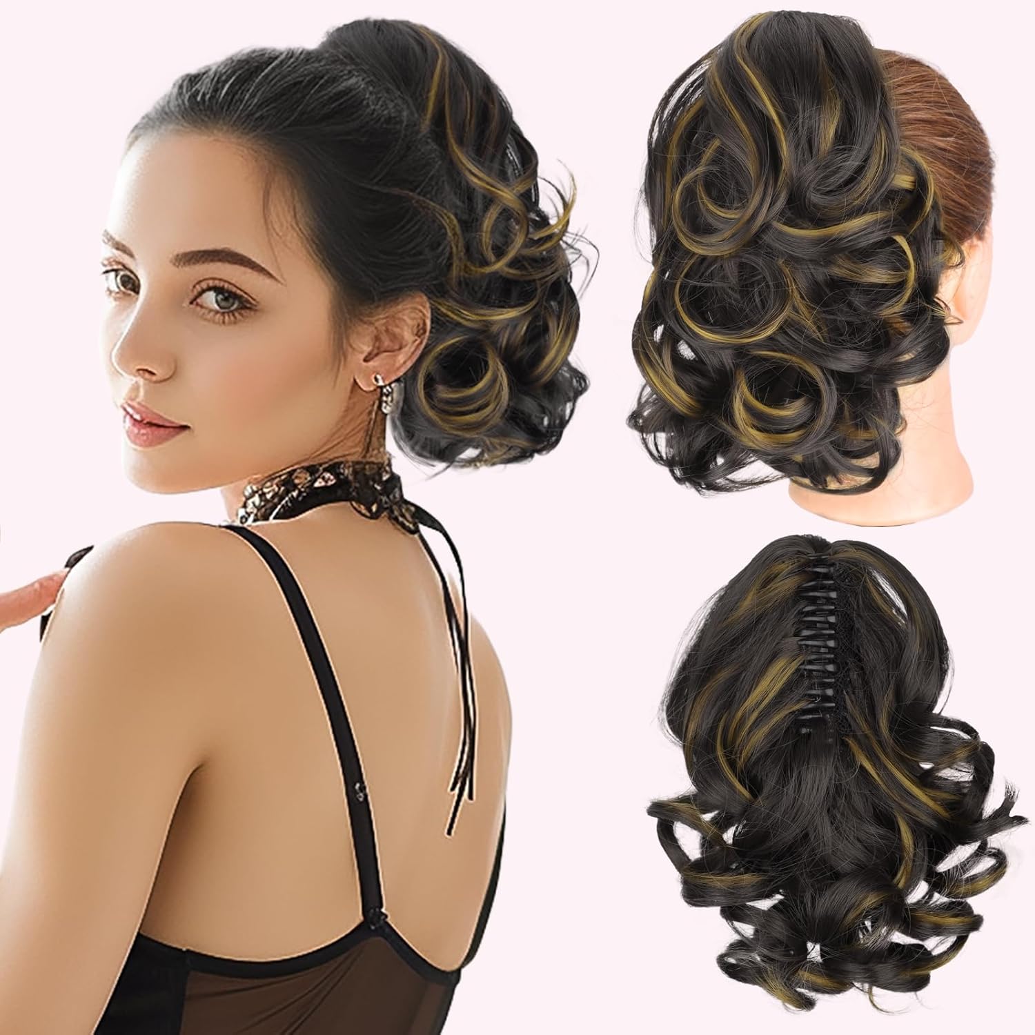 Amazon.com : Short Ponytails Extension Claw Clip in Ponytails for Women ...