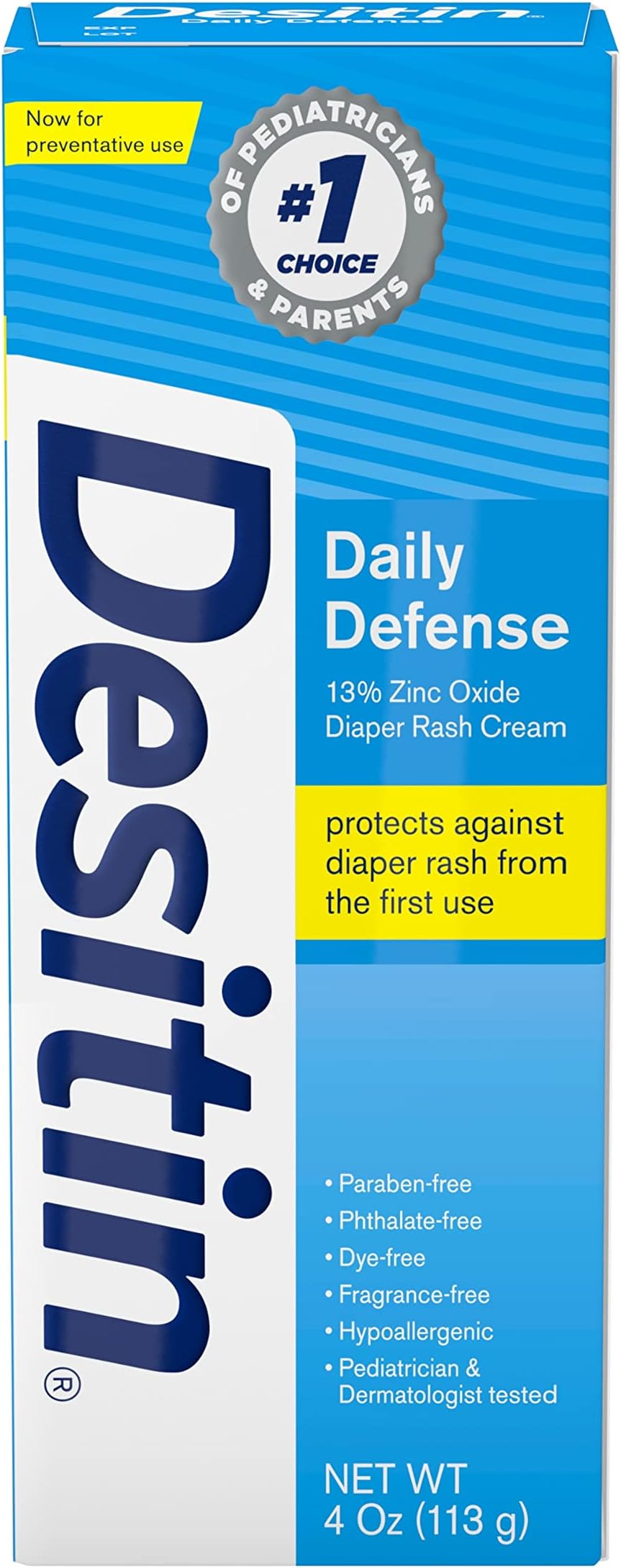 Amazon.com: Desitin Daily Defense Baby Diaper Rash Cream with 13% Zinc ...