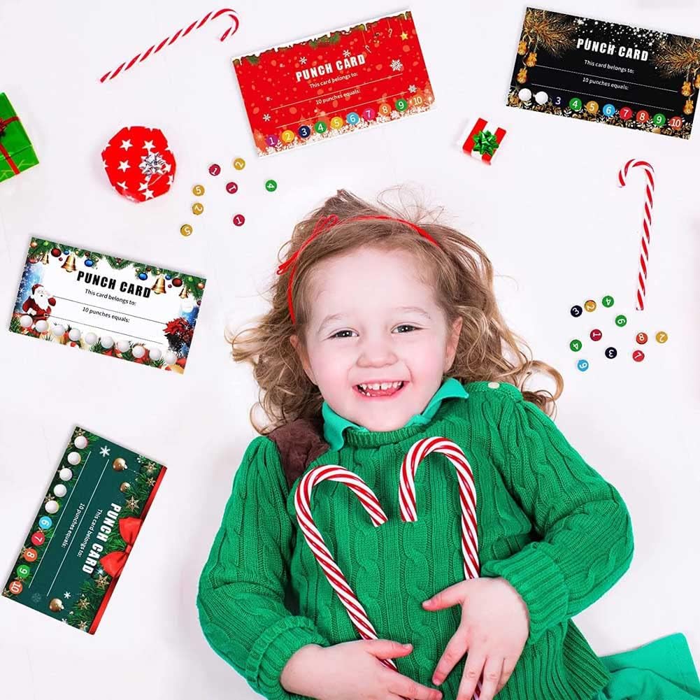 Christmas Reward Punch Cards (Pack of 100) Incentive Loyalty Reward ...