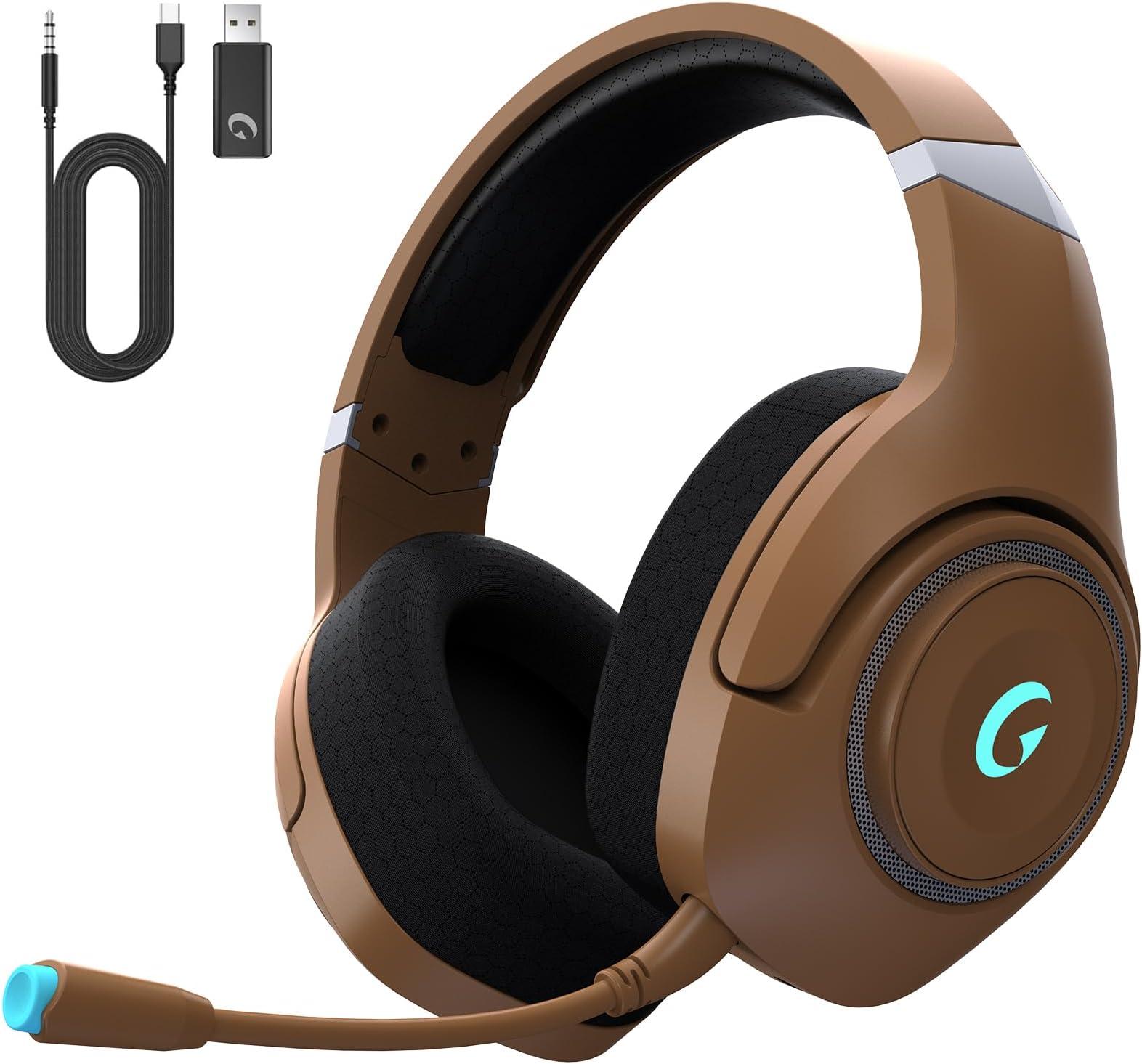 Amazon.com: KAPEYDESI Gaming Headset Wireless, 2.4GHz Gaming Headphones ...