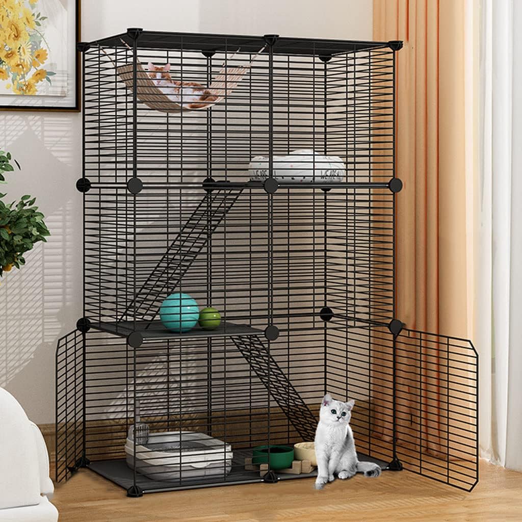 BAJMY Cage Chat, Enclos Chat Cage, Clôture pour Animaux Domestiques ...