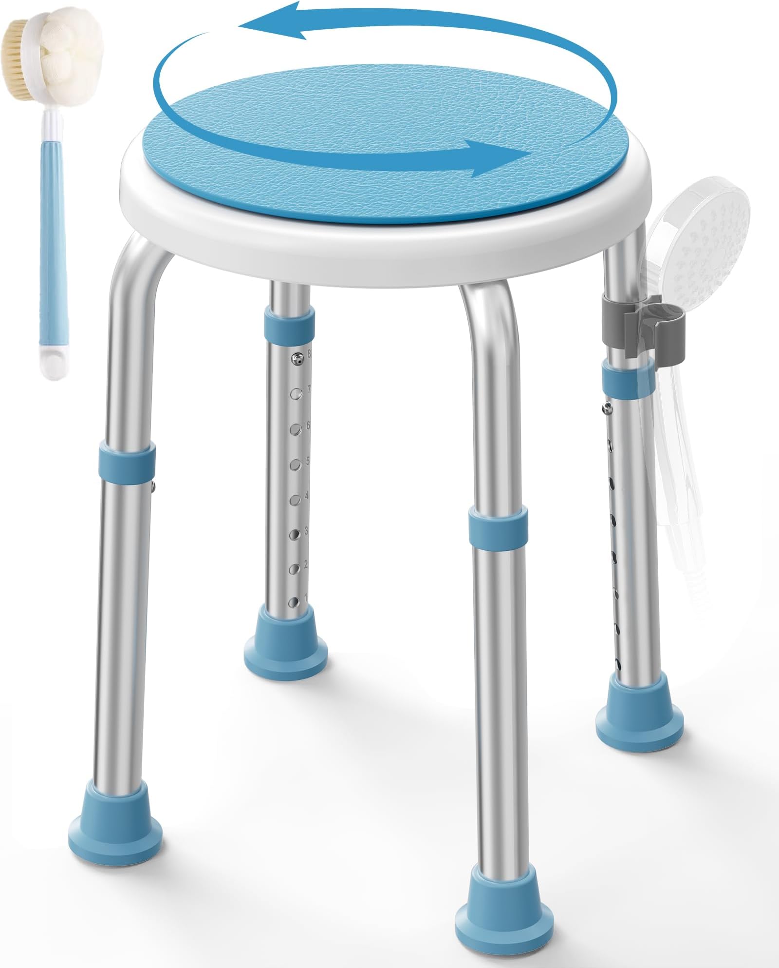 Amazon.com: HOMLAND Swivel Shower Chair, FSA/HSA Eligible Adjustable ...