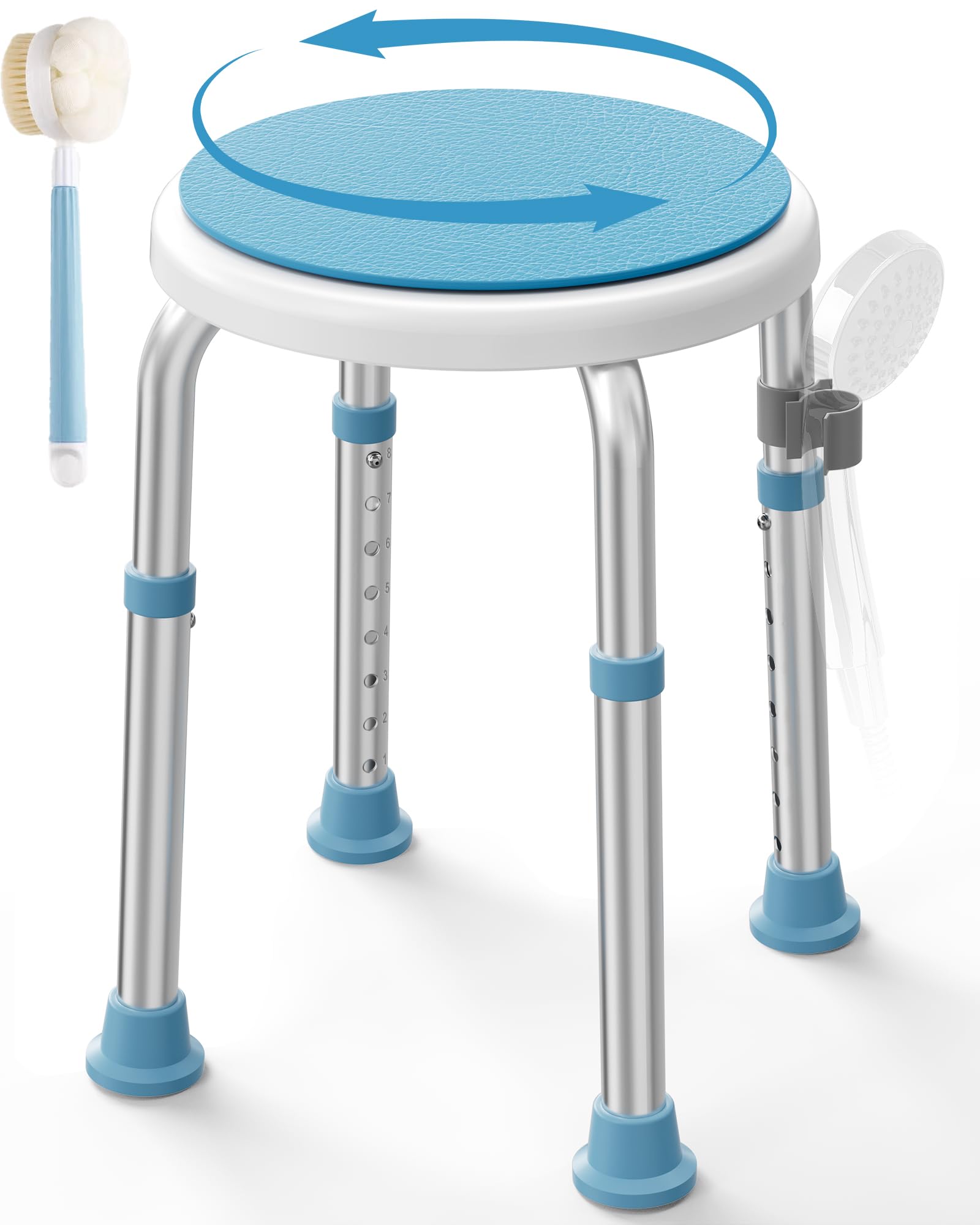 Amazon.com: HOMLAND Swivel Shower Chair for Inside Shower, FSA/HSA Eligible Adjustable Round ...