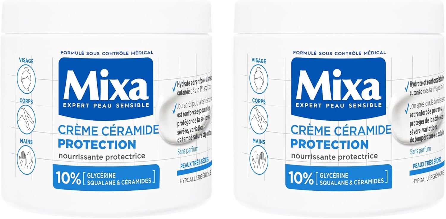 Mixa Expert Peau Sensible - Crème Céramide Protection - Anti-Sécheresse ...