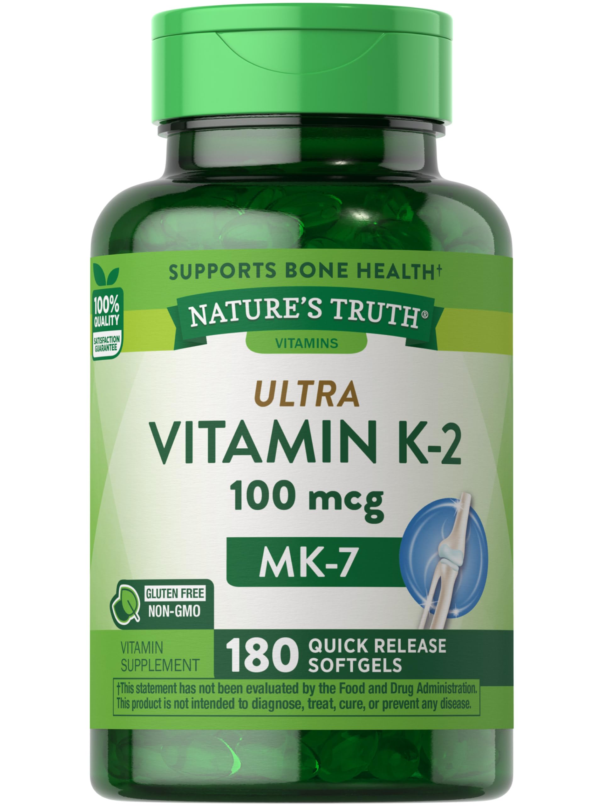 Amazon.com: Nature's Truth Vitamin K2 MK7 Complex | 100 mcg | 180 ...