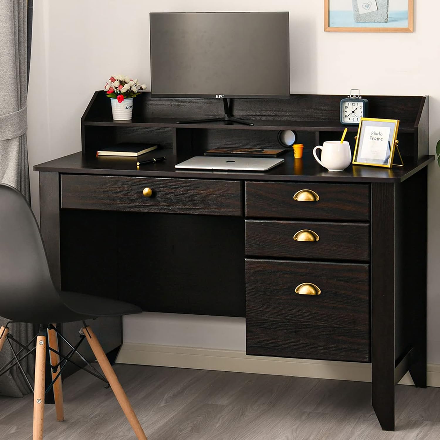 Amazon.com: 4 EVER WINNER Computer Desk with Drawers and Hutch ...