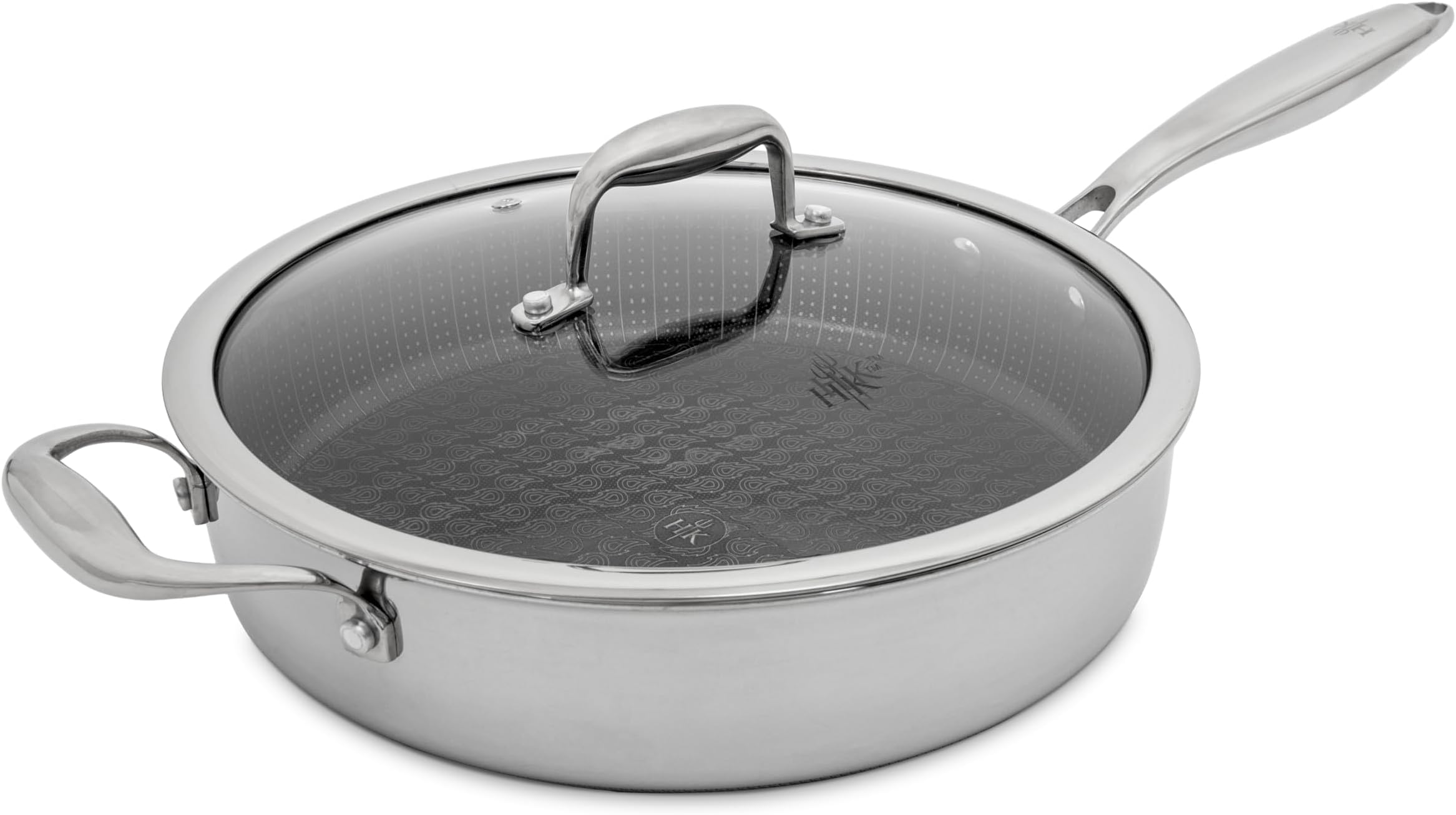 Amazon.com: Hell's Kitchen Hybrid 4 Qt Sauté Pan and lid, Tri-Clad ...