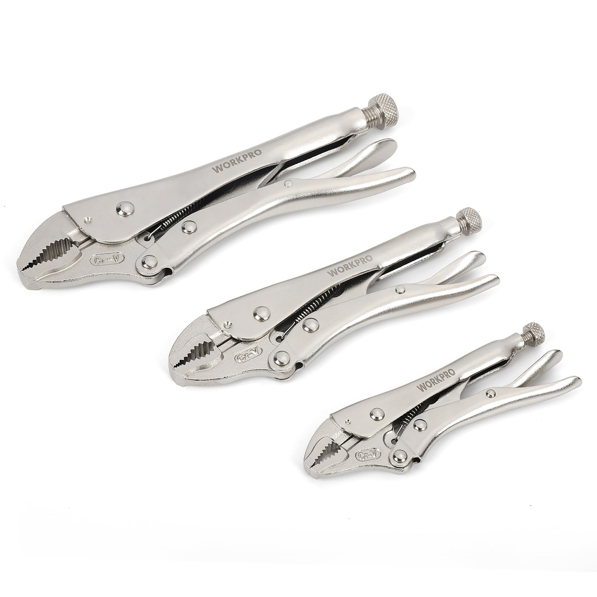 WORKPRO Locking Pliers Set 3PCs, Mole Grips Adjustable Wrench Pliers ...