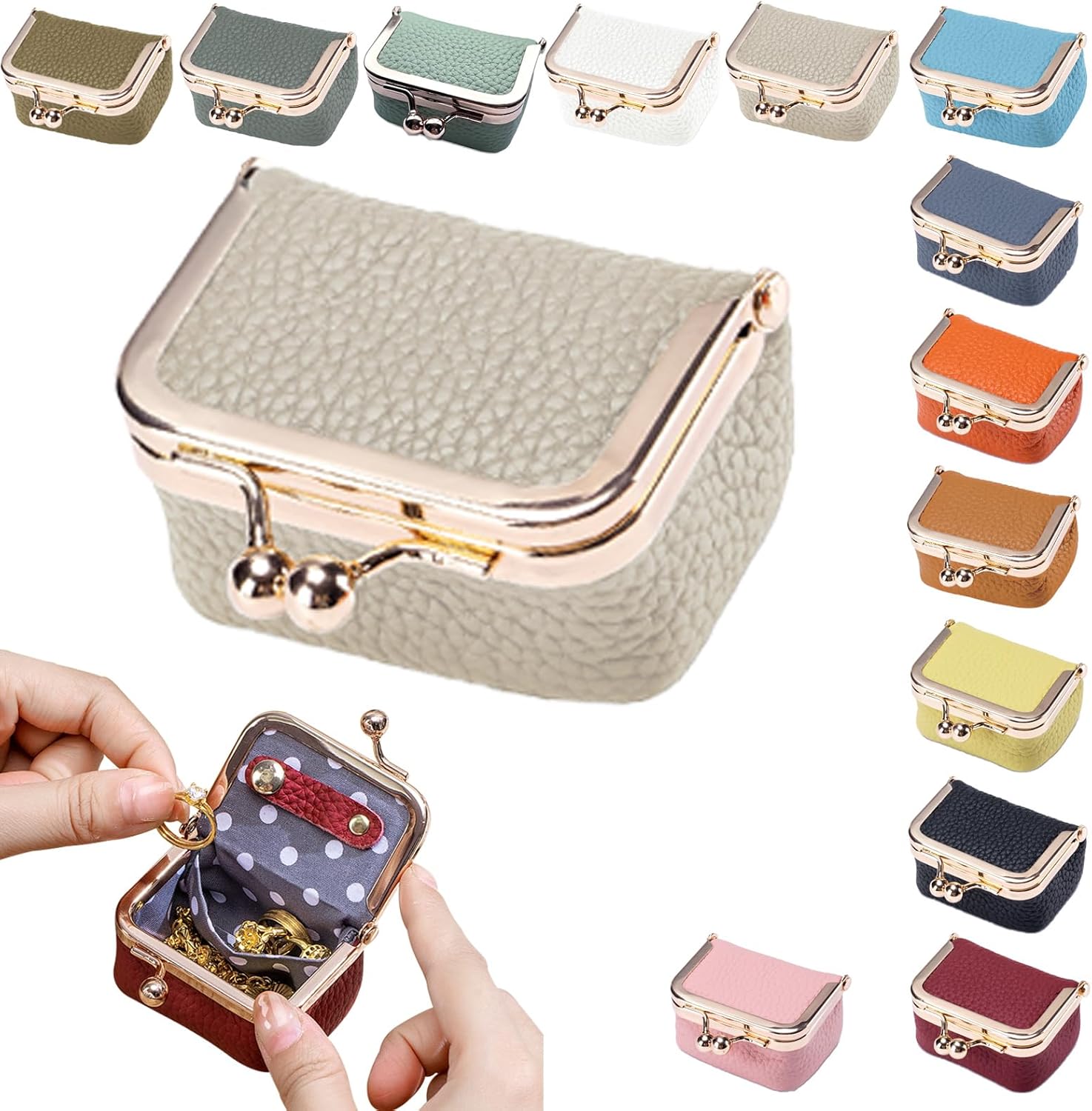 Amazon.com: Mini Leather Jewelry Box for Women, Portable Vintage ...