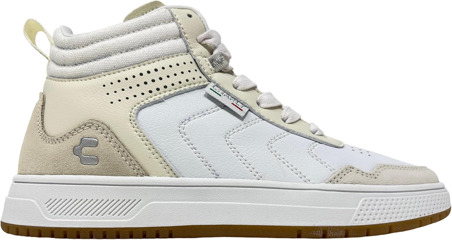 Amazon.com | Charly Women's Atrium Hi Sneaker (9.5, White/Beige) | Shoes