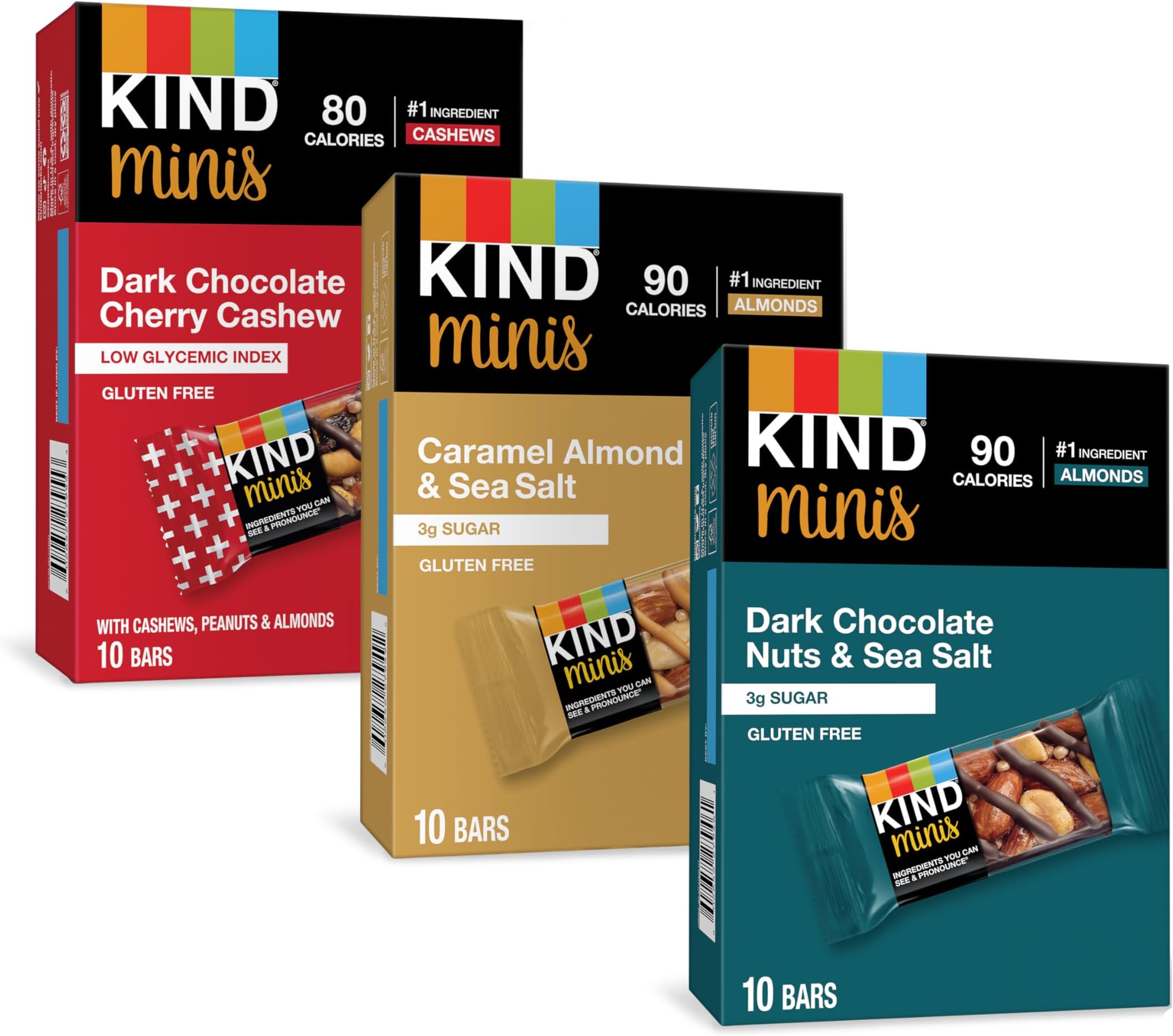 Amazon.com: KIND ZERO Added Sugar Bars, Variety Pack, Dark Chocolate ...