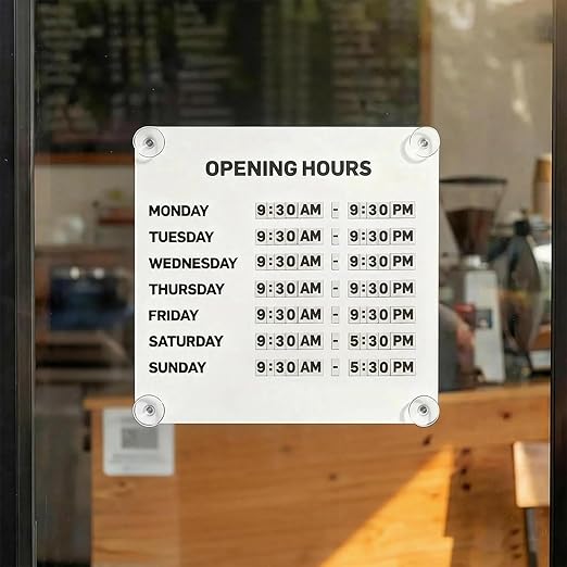 Amazon.com: Metal Magnetic Business Hours Sign for Storefronts ...