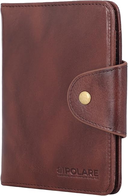 Amazon.com | Polare Full Grain Leather Slim and Soft RFID Blocking wallet For Men Snap Bifold ...