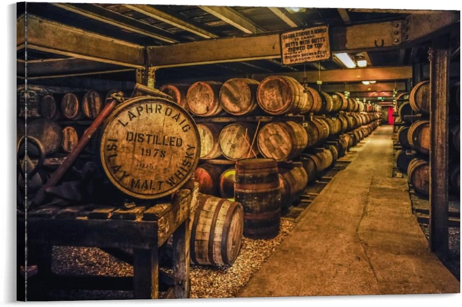 Amazon.com: Wine Barrel Wall Art Print Whiskey Bourbon Barrel ...