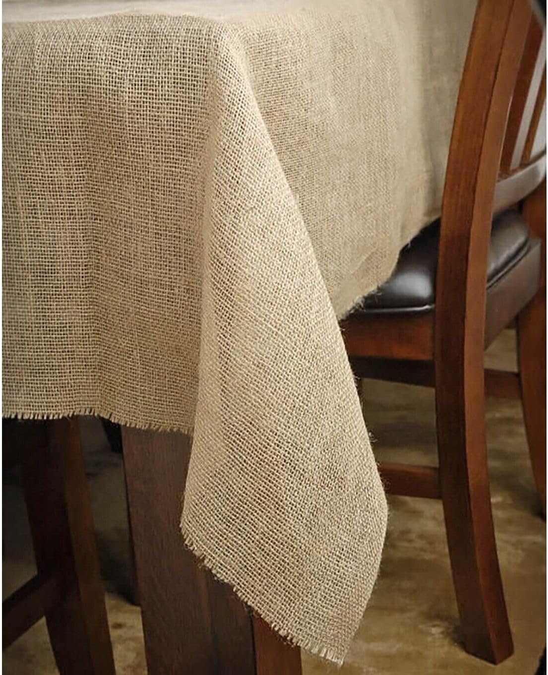Amazon.com: Home Must Haves 60" Inches Wide - Natural Burlap Tablecloth ...