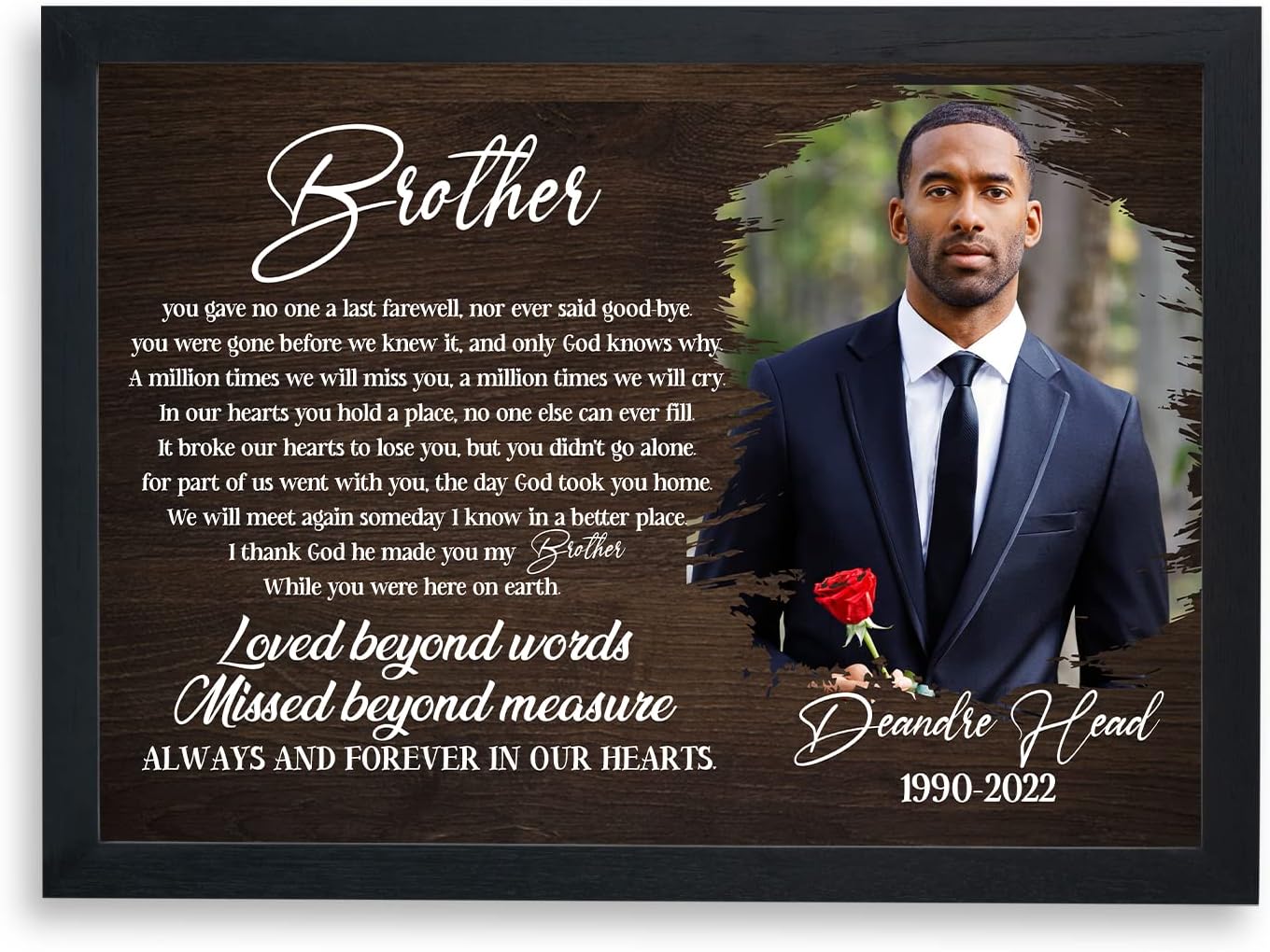 Amazon.com: Brother Remembrance Personalized Canvas Poster, Brother ...
