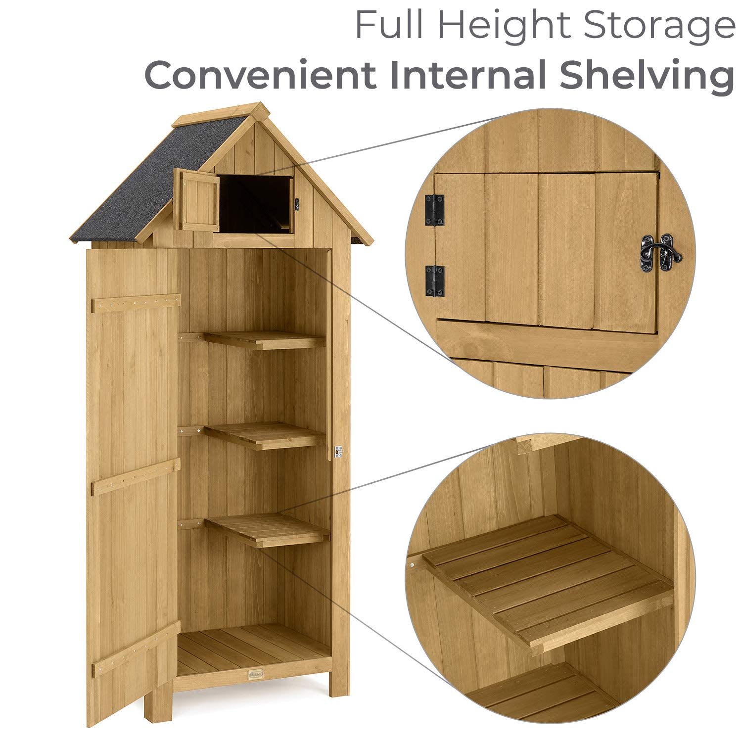 CHRISTOW Small Garden Shed, Tall Slim Wooden Outdoor Storage Shed ...