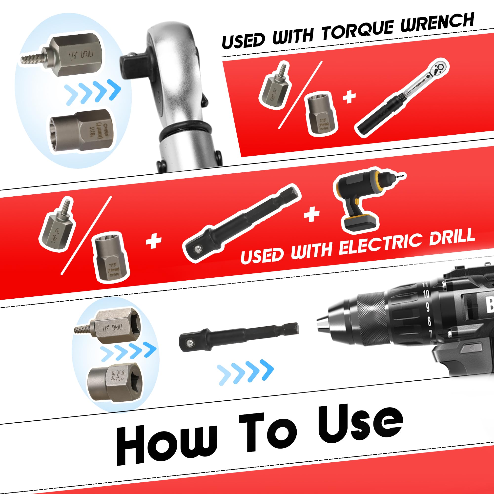 Snapklik.com : UYECOVE 53Pcs Screw Bolt Extractor Set, Left Hand Drill ...