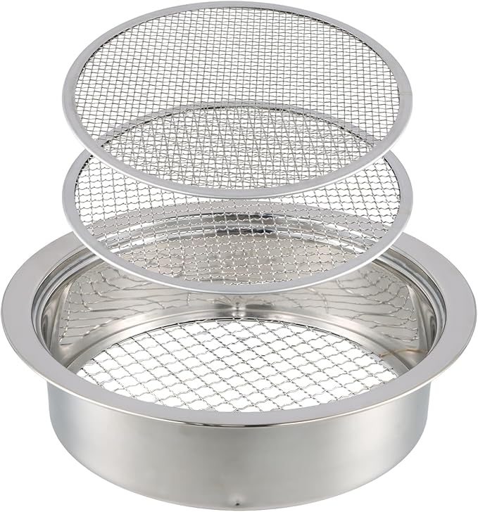 Dokpav 3 Pcs Stainless Steel Soil Sieve Set, 24cm Garden Sieve Sifting ...