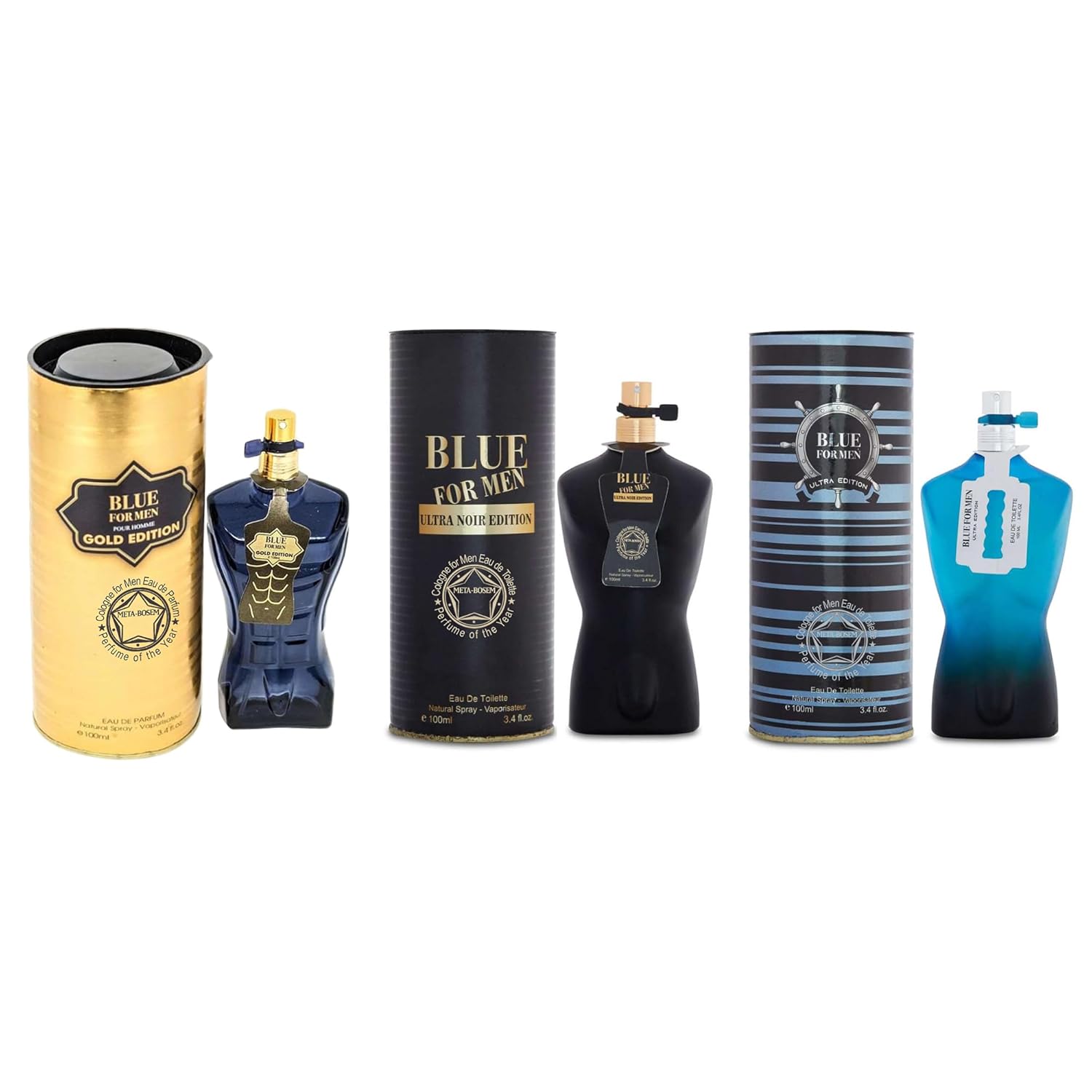 Amazon.com : META-BOSEM 3-Pc Set Cologne Can Type Bottle Collection ...