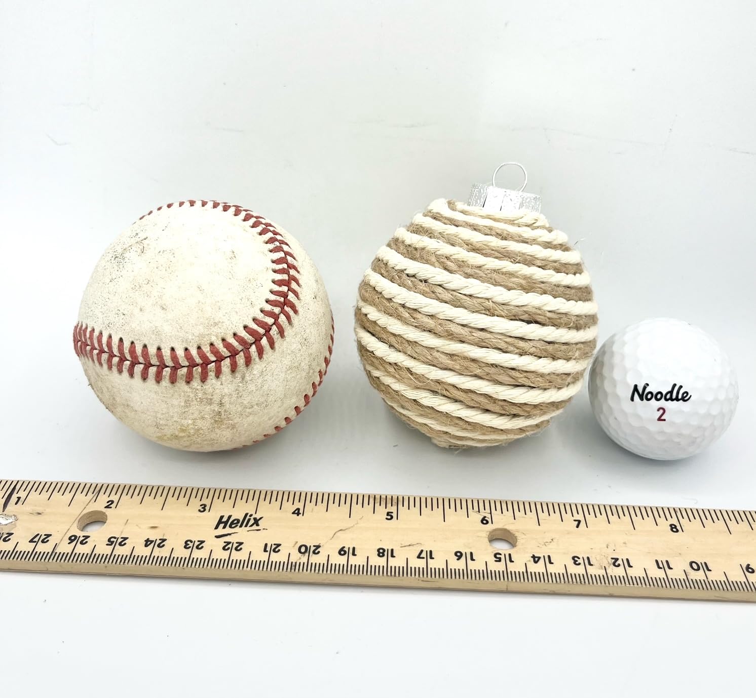 Jute and Cream rope Swirl Ornaments, rope wrapped balls, holiday ...