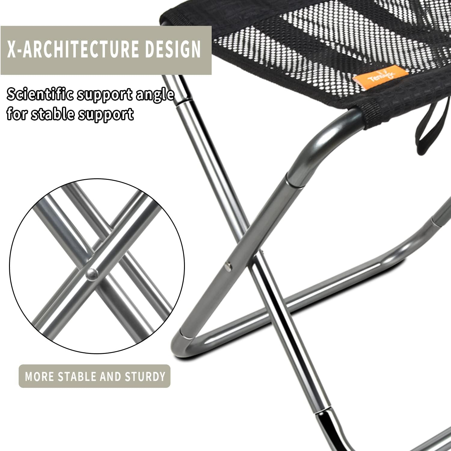 Tentock Portable Folding Camping Stool Lightweight Fishing Stool ...