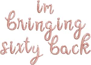 Amazon.com: Cursive Script Letter Balloons - IM BRINGING SIXTY BACK 16 ...