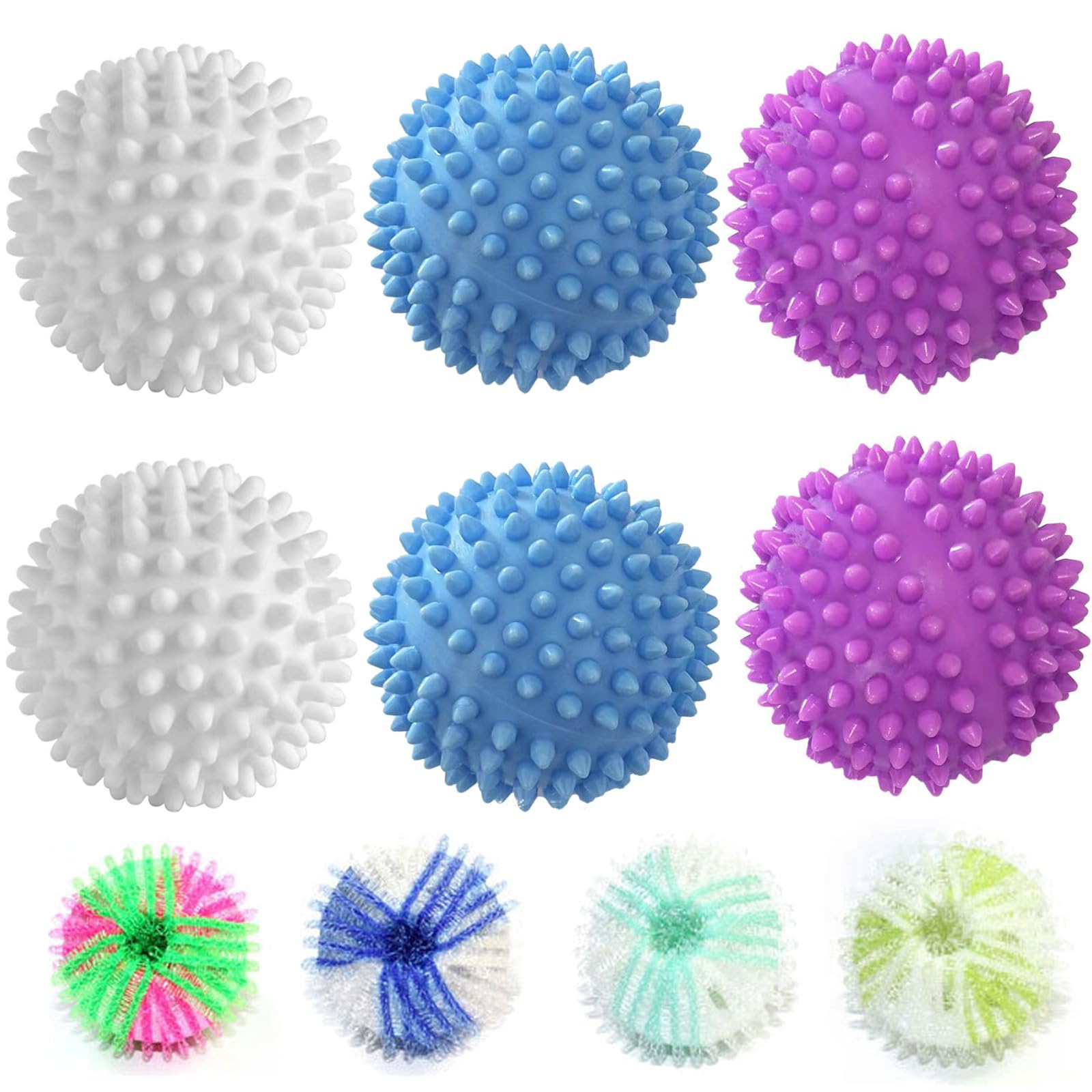 Amazon.com: 6Pcs Reusable Dryer Balls and 4pcs PeT Hair Remover Laundry ...