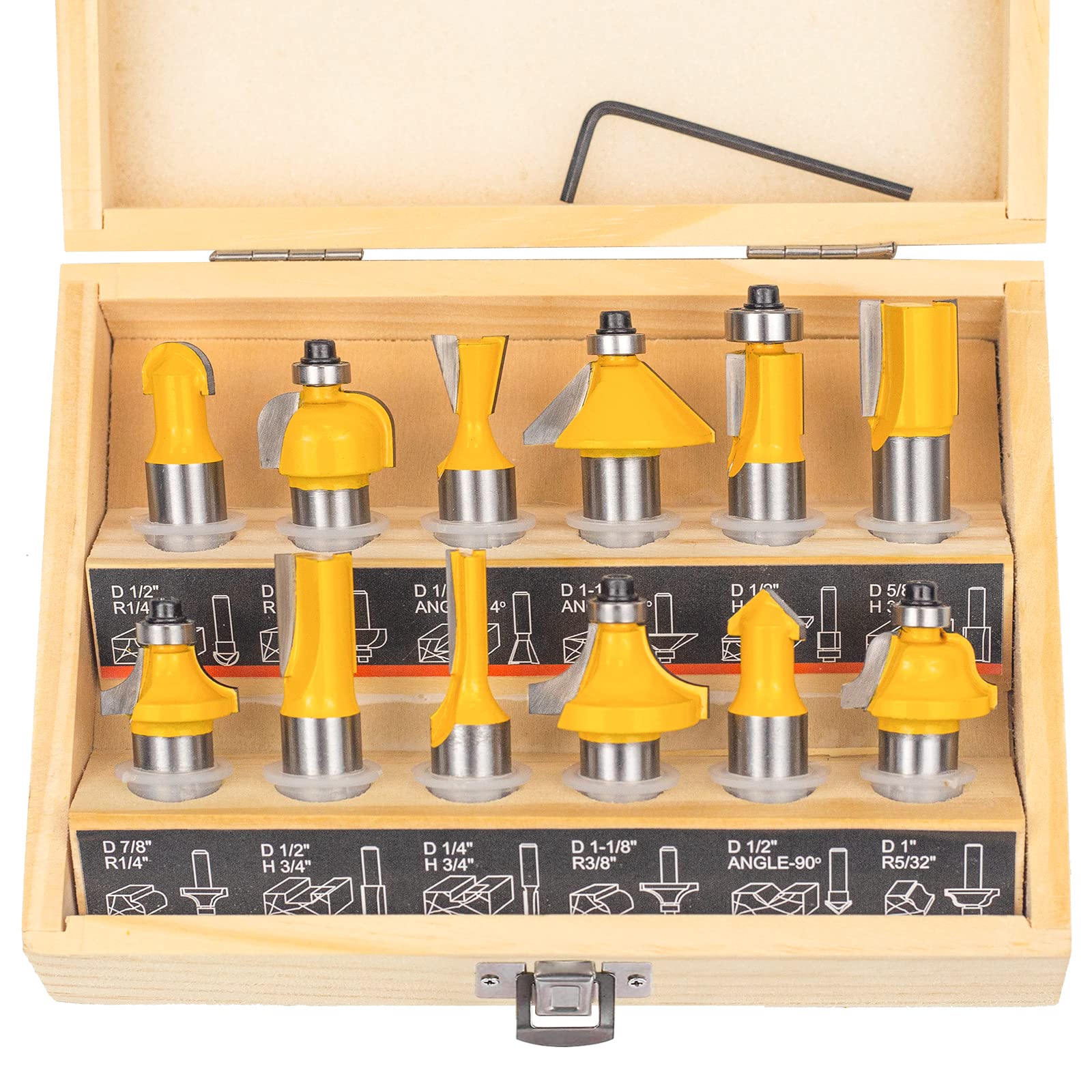 Snapklik.com : Router Bits Set 1/2 Inch Shank - BAIDETS 12 Pieces ...