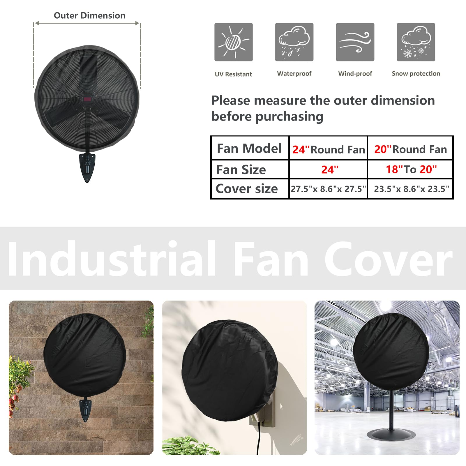 Snapklik.com : Wall Mount Fan Cover,Waterproof Outdoor Fan Covers ...